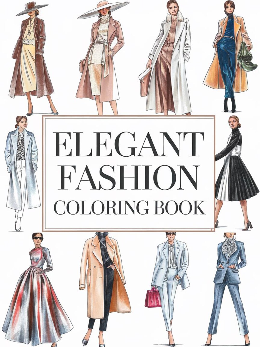 Elegant Fashion Coloring Book - Etsy