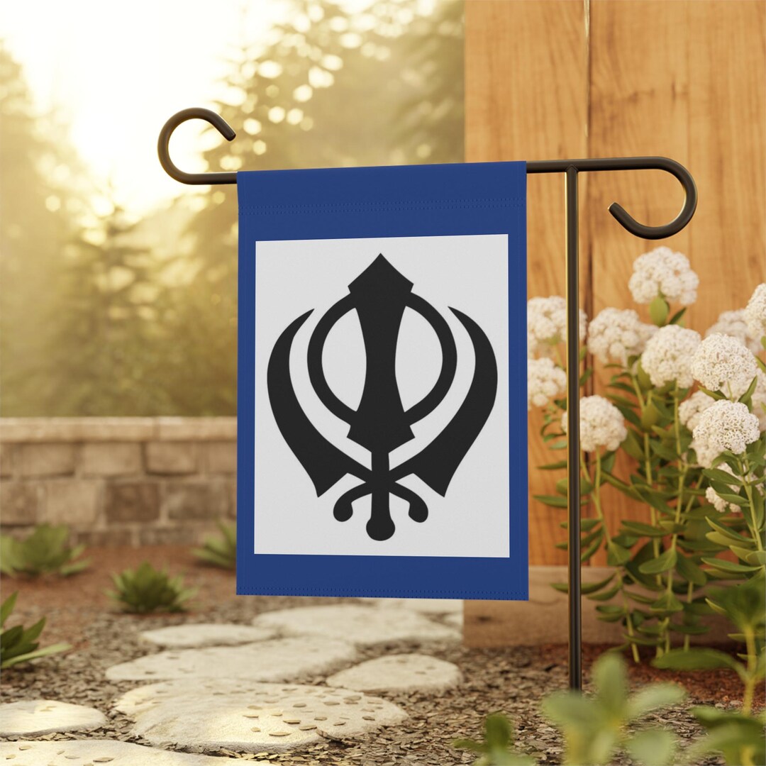 Sikh Symbol Garden Banner, Outdoor Decor for Home, Religious Wall Art ...