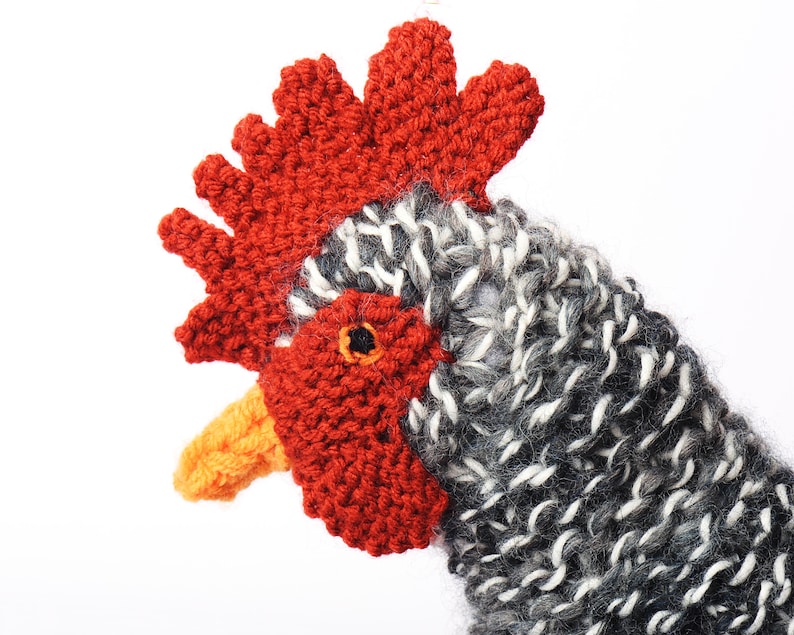 Black & White Chicken Knitting Pattern PDF in English, Made With Super ...