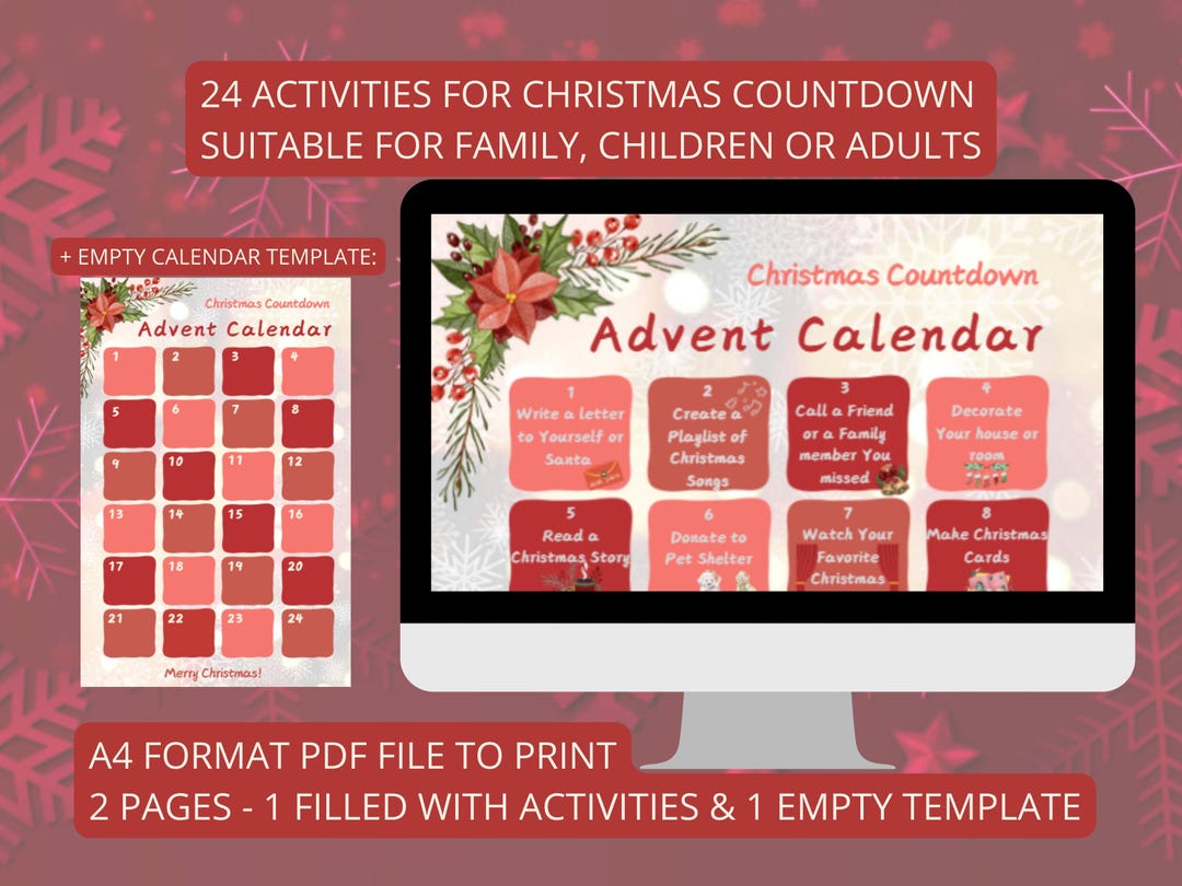 Advent Calendar Christmas Countdown for Family, Kids, Adults Christmas ...