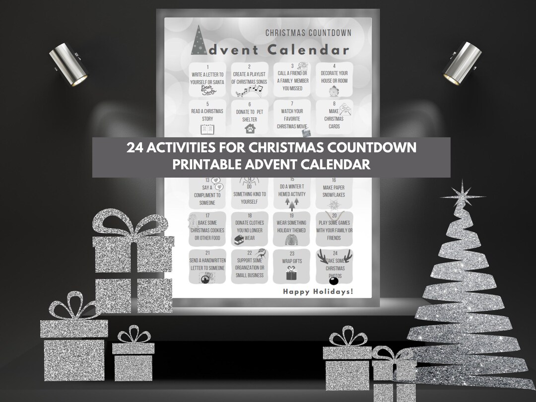 Printable Advent Calendar - Christmas Countdown Activities for 24 Days ...
