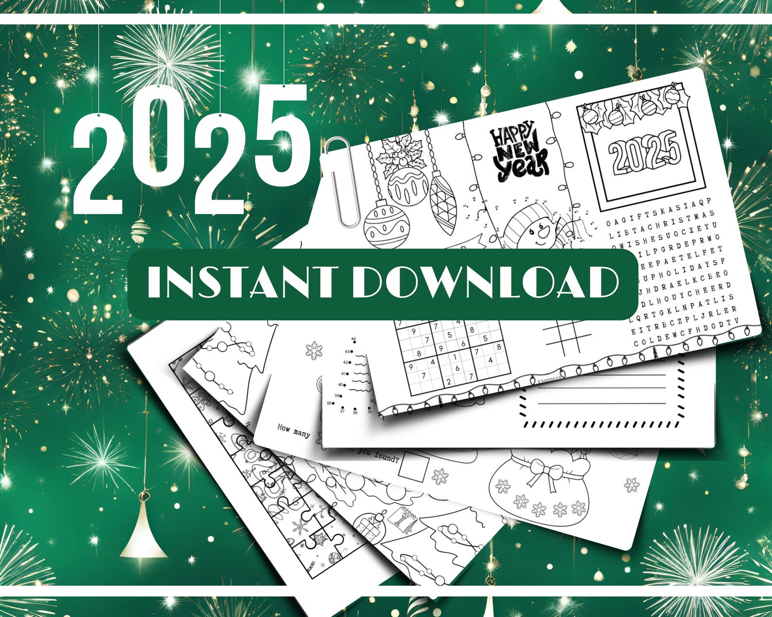 New Years Eve Activity Bundle, Printable Activities for Kids for New ...