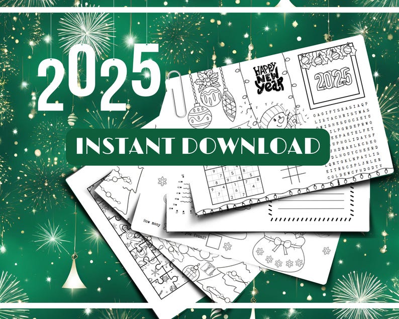 New Years Eve Activity Bundle, Printable Activities for Kids for New ...
