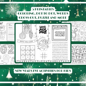 New Years Eve Activity Bundle, Printable Activities for Kids for New ...