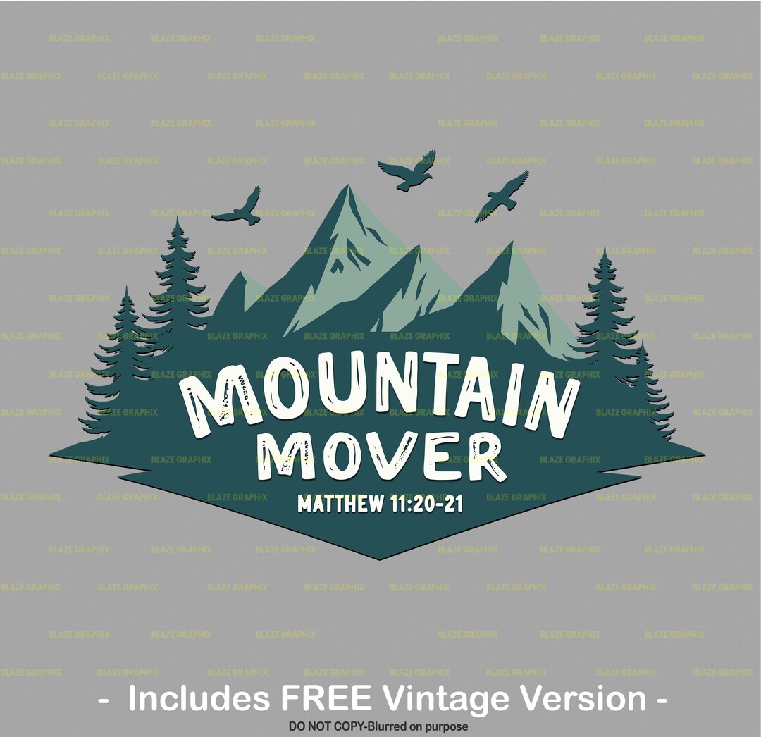Mountain Mover PNG Christian Wall Art Inspirational Bible Verse Design ...