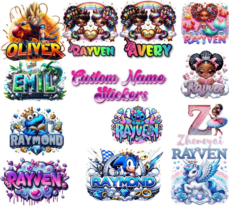 Custom Name Sticker UV DTF ***name Only*** - Etsy