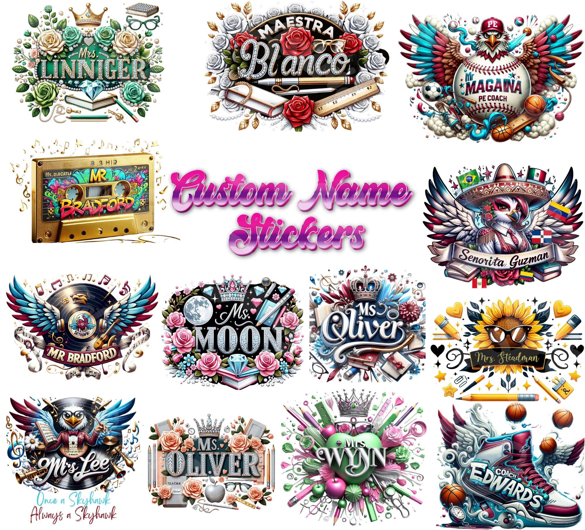 Custom Name Sticker UV DTF ***name Only*** - Etsy