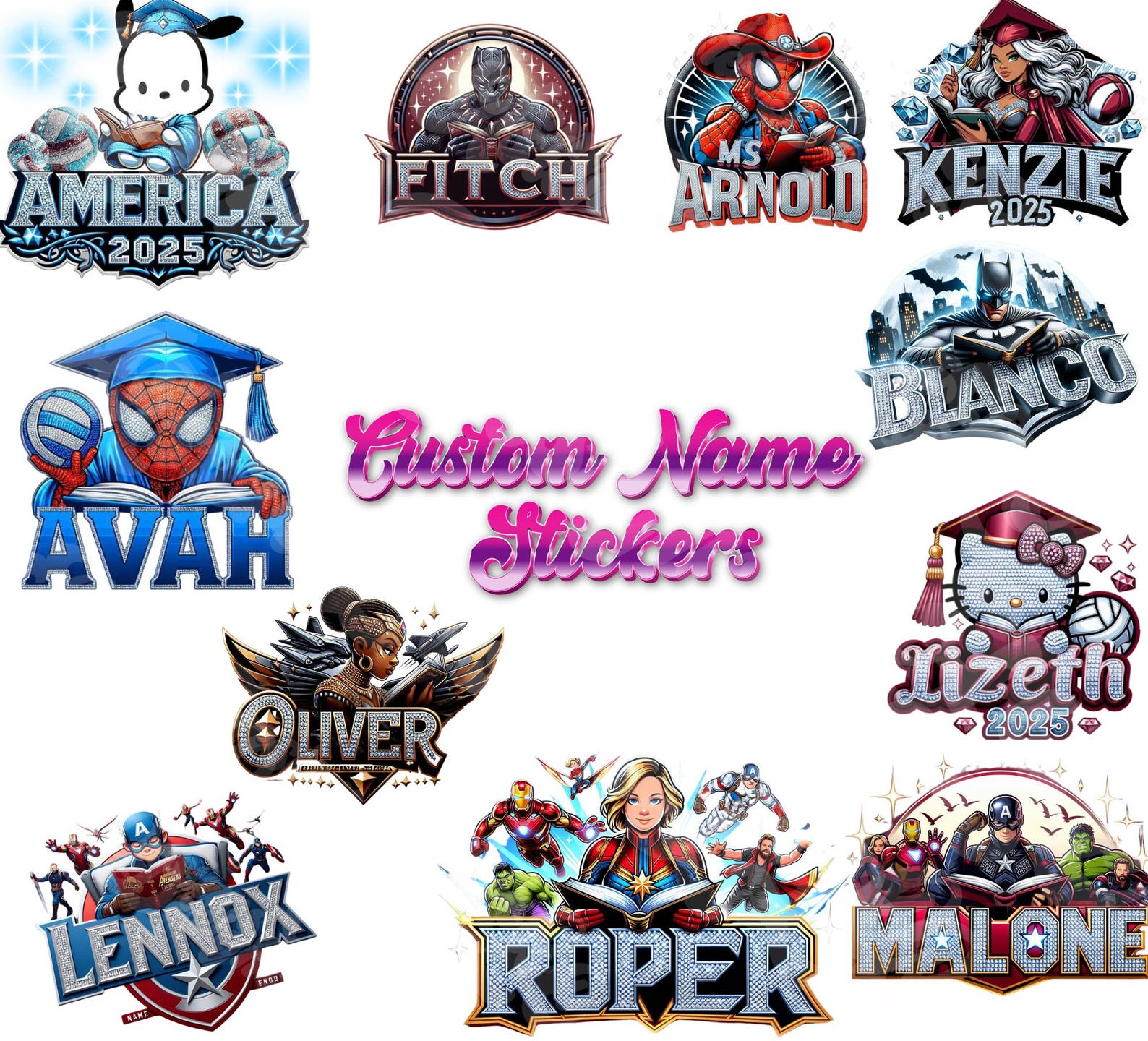 Custom Name Sticker UV DTF ***name Only*** - Etsy