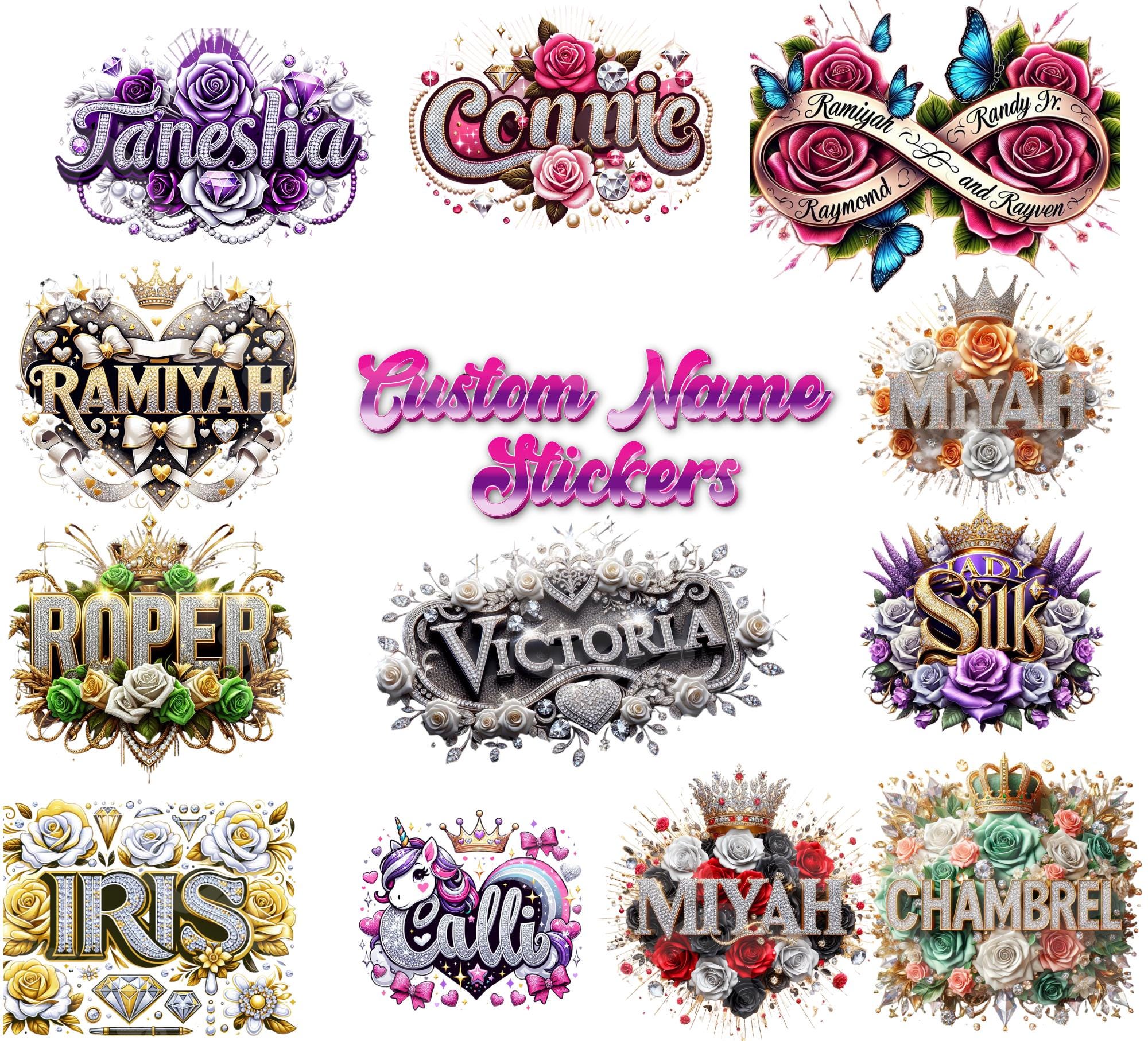 Custom Name Sticker UV DTF ***name Only*** - Etsy