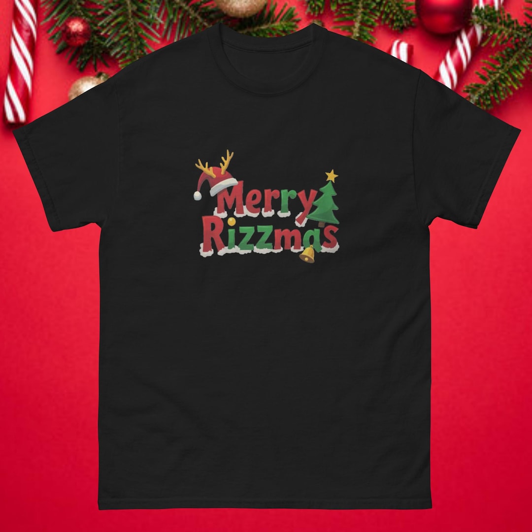 The Shirt Merry Rizzmas Santa Hat Graphic Tee - Etsy