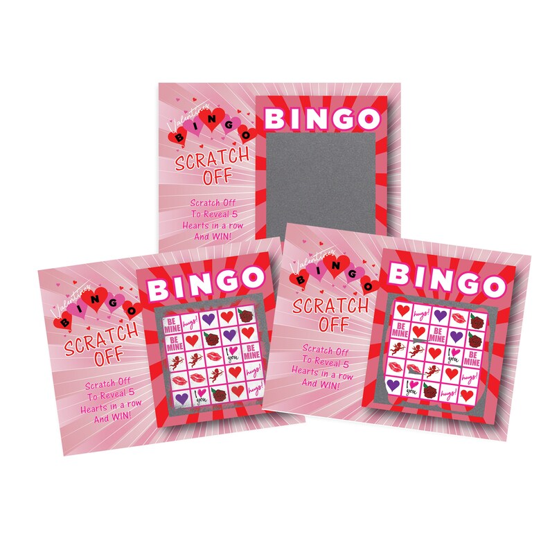 Valentine's Day Scratch off Bingo Game: Party Favor Cards (26 Pack) - Etsy