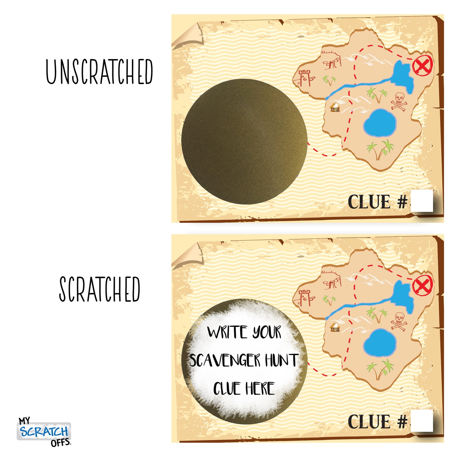 Treasure Map Scavenger Hunt DIY Make Your Own Scratch off - Etsy