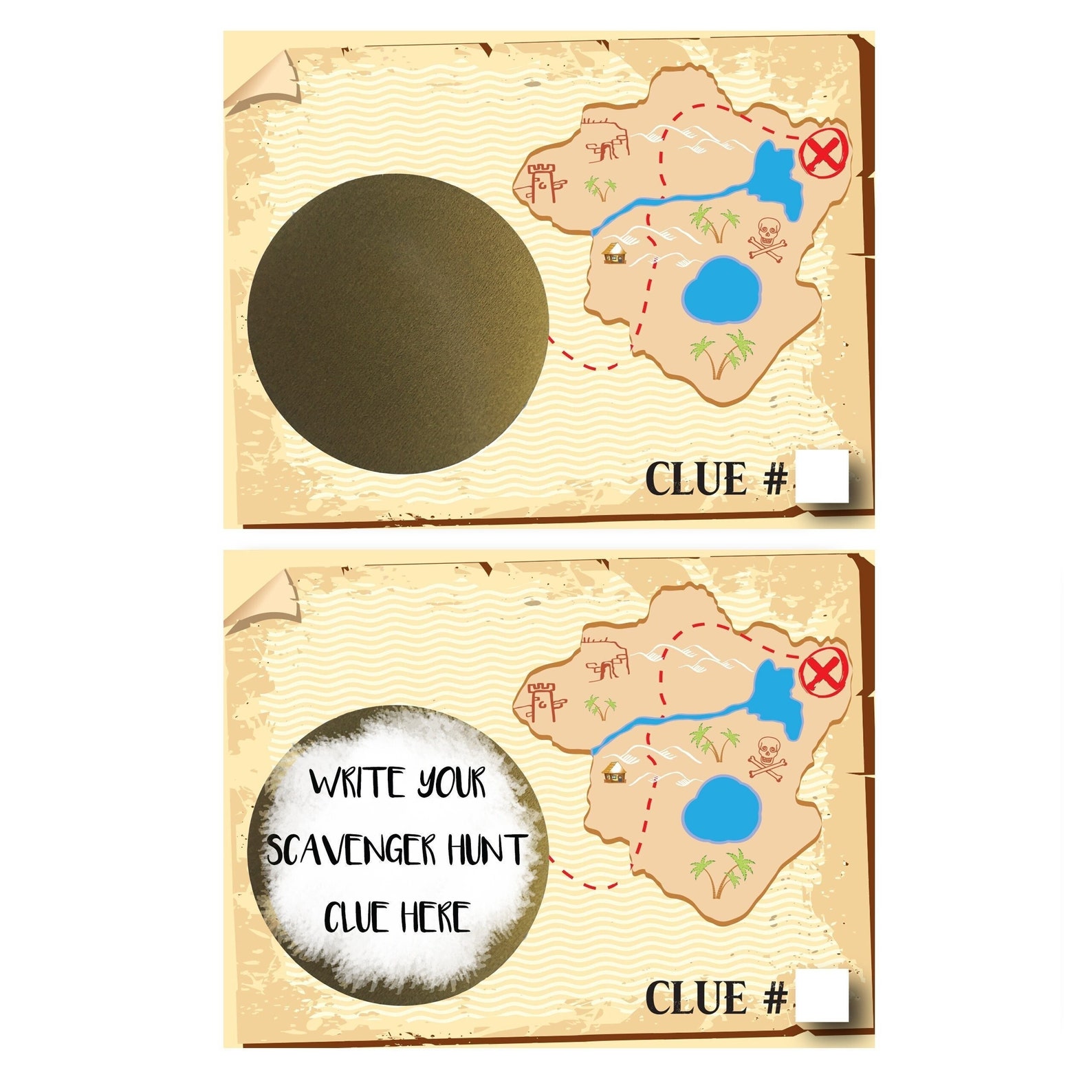 Treasure Map Scavenger Hunt DIY Make Your Own Scratch off - Etsy