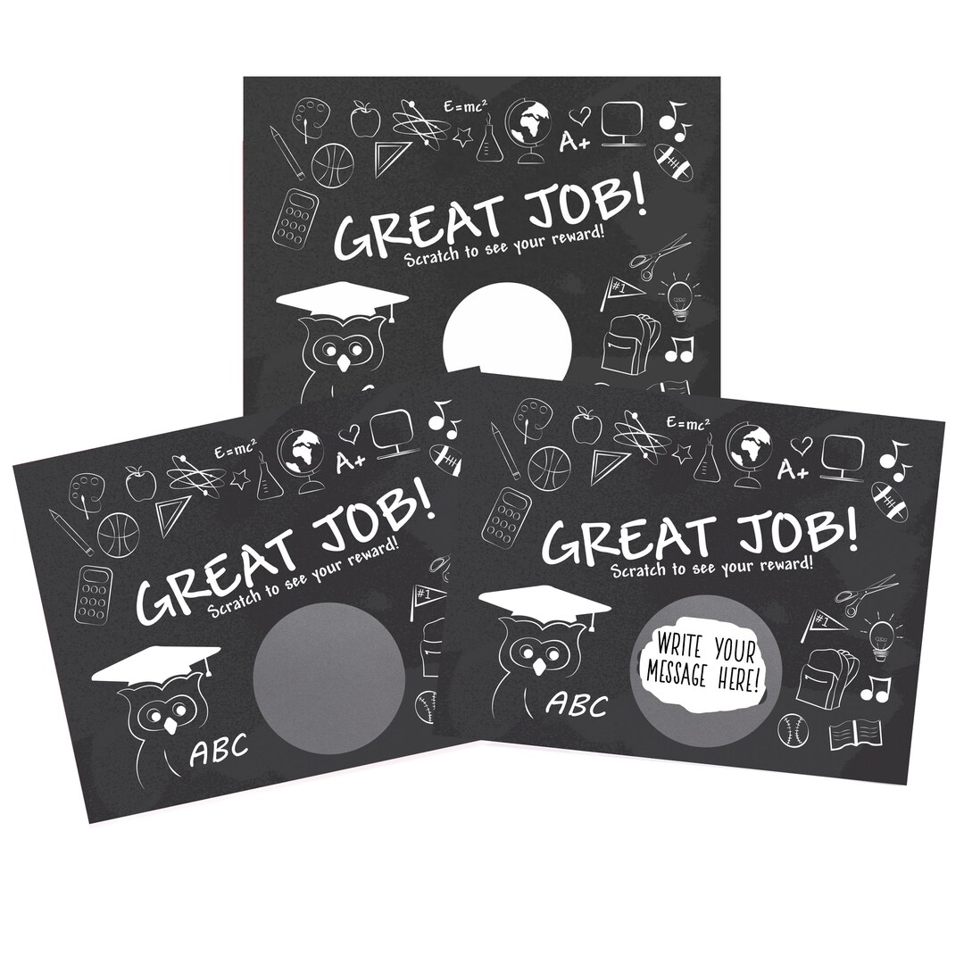 Teacher Parent Reward 50 Pack Scratch off Cards Do-it-yourself Kit DIY ...