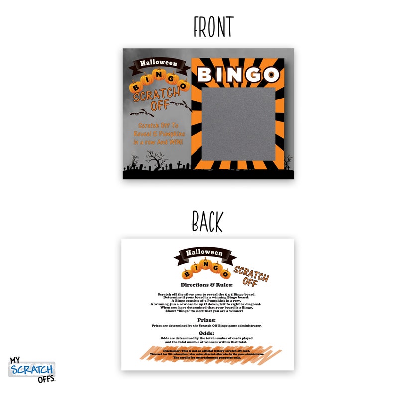 Halloween Bingo Scratch off Game: Fall Party Activity (26 Cards) - Etsy