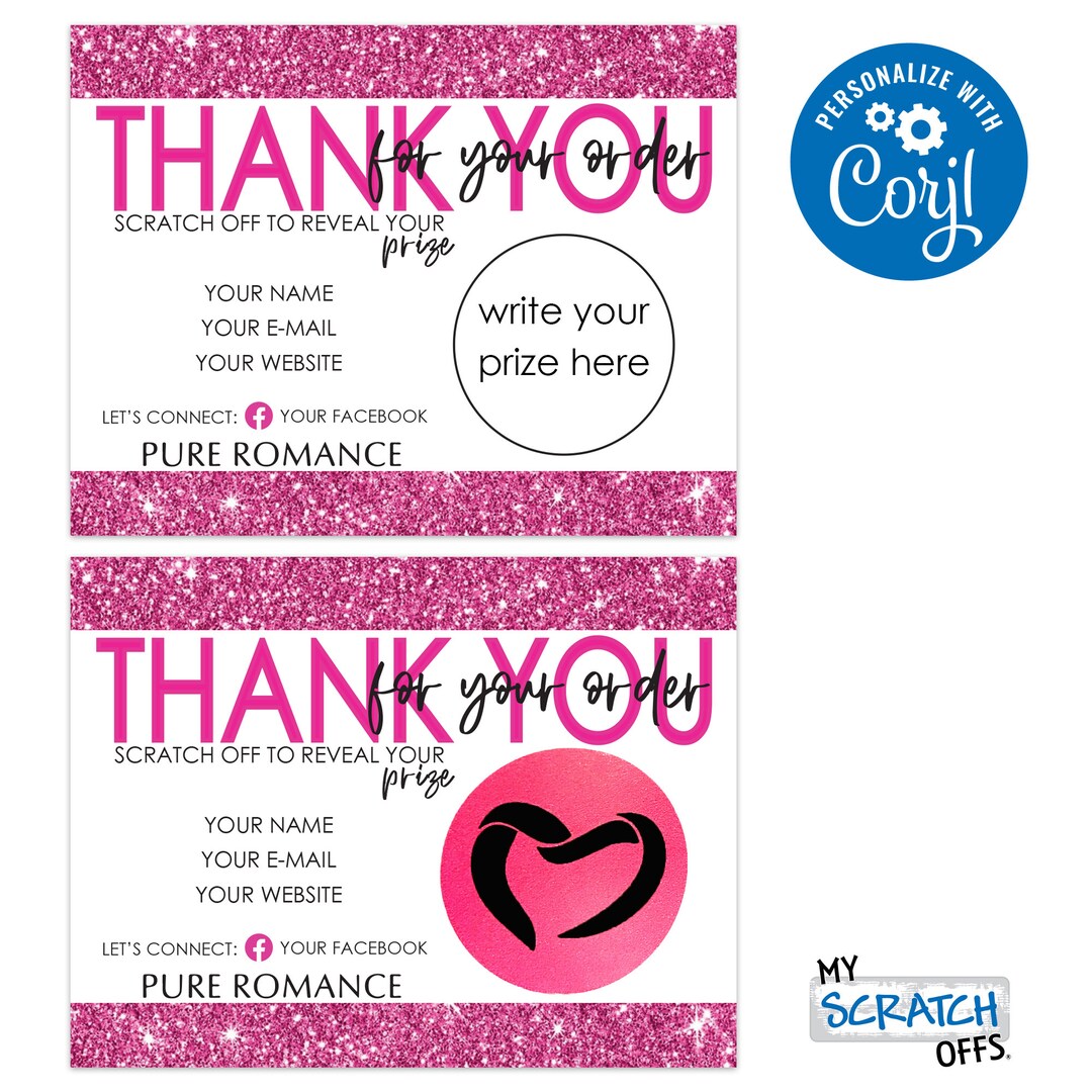 Pure Romance Thank You Scratch off Cards Giveaway Discounts BOGO ...