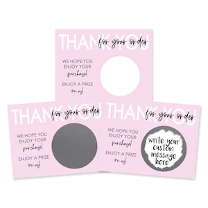 DIY Scratch off Ticket Kit: Pink Thank You Cards, Business Promotion ...