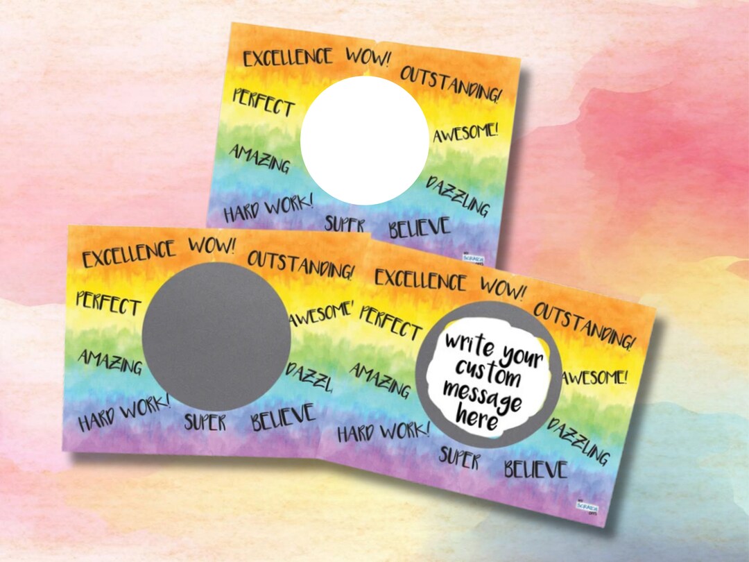 Watercolor Rainbow Scratch off Cards: Teacher Reward DIY Kit - Etsy