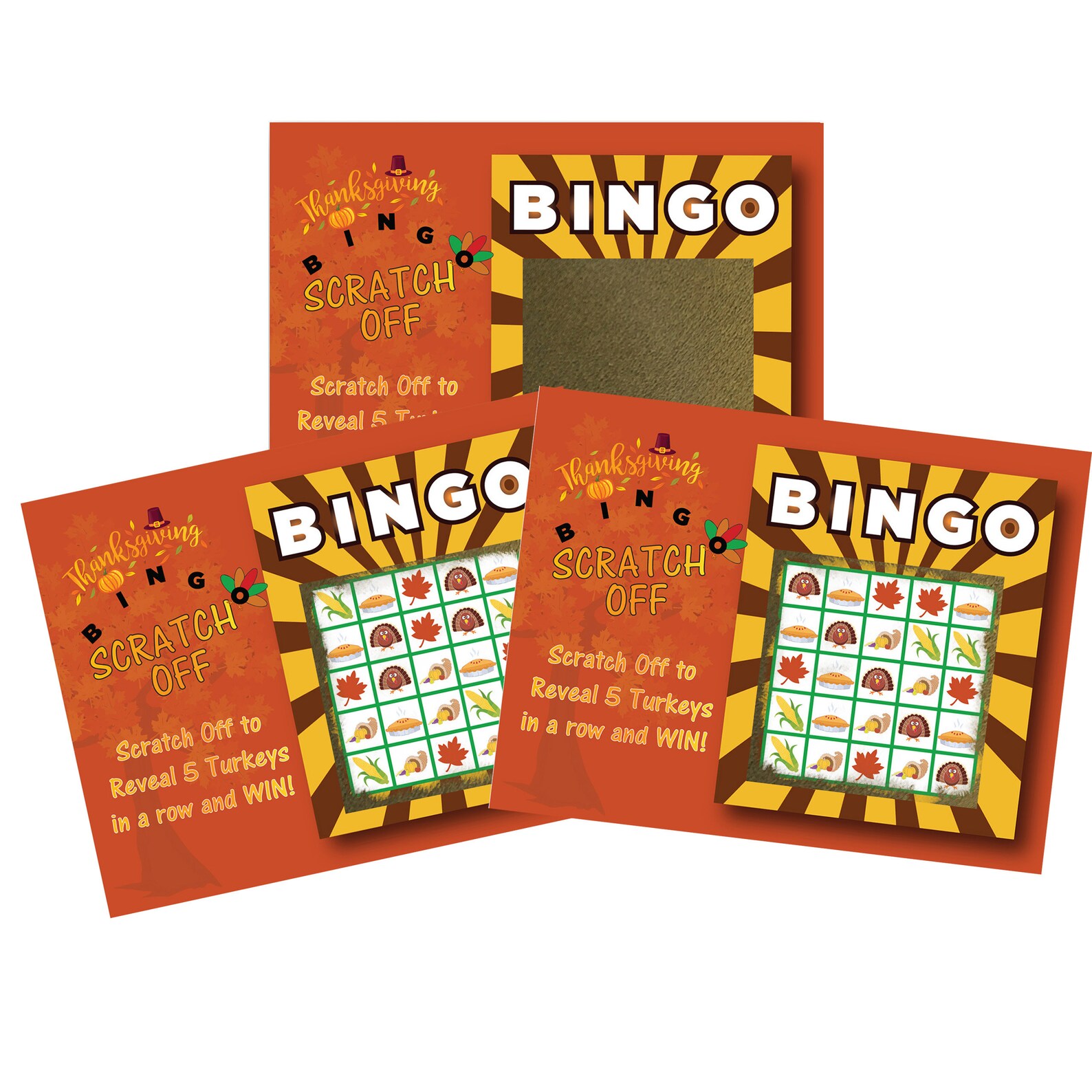 Thanksgiving BINGO Scratch off Game Card Scratcher Lotto - Etsy