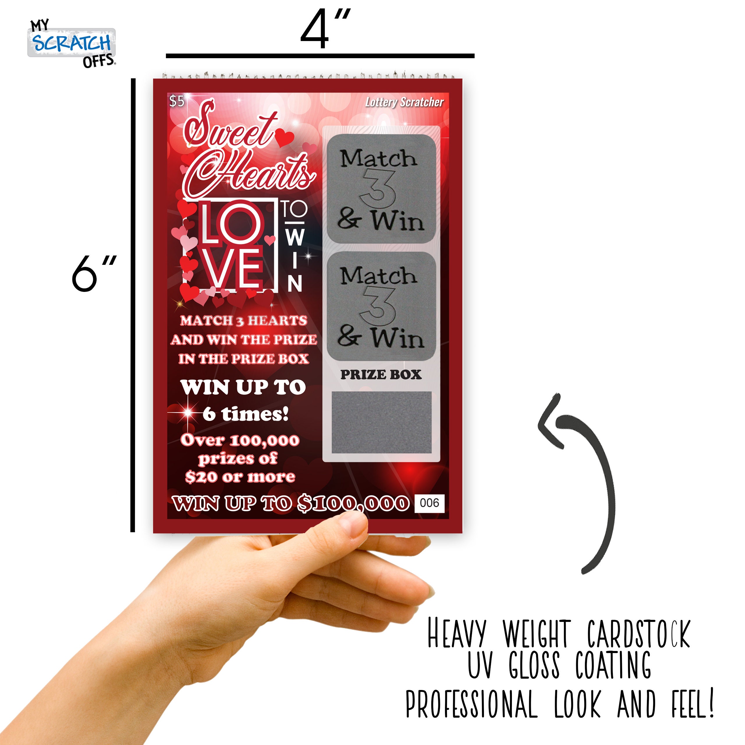 Custom Valentine's Day Scratch off Ticket: Sweethearts Fake Lotto ...