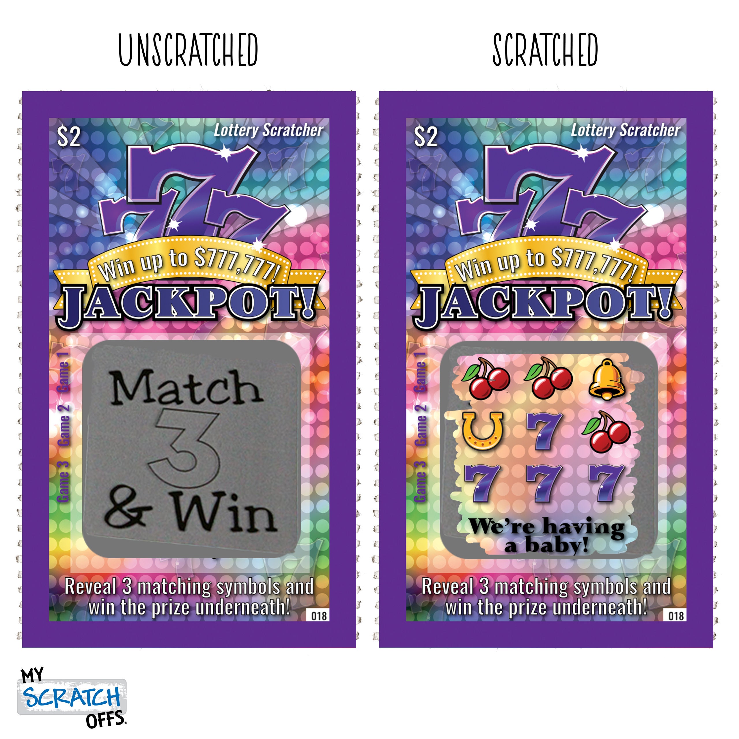 Scratch off Pregnancy Announcement Jackpot Lotto Lottery - Etsy