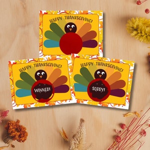 Thanksgiving Turkey Scratch off Game: Family Dinner Cards (26 Pack) - Etsy