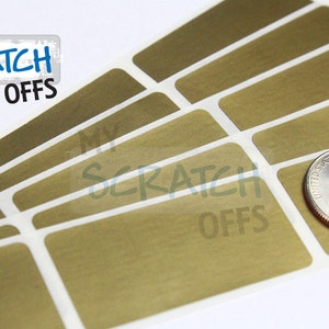 Gold 2" X 1" Rectangle Scratch off Stickers Labels DIY Crafts ...