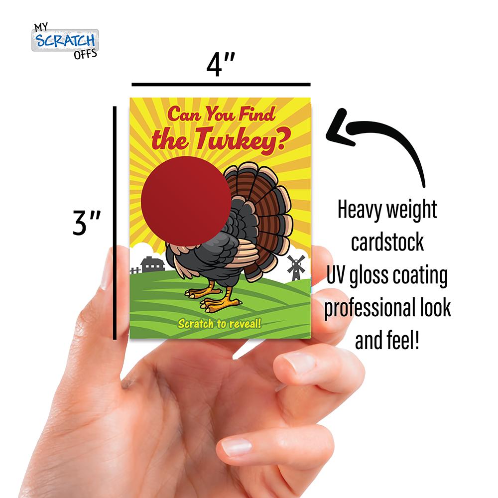 Thanksgiving Find the Turkey Scratch off Game Cards: Holiday Dinner, 26 ...