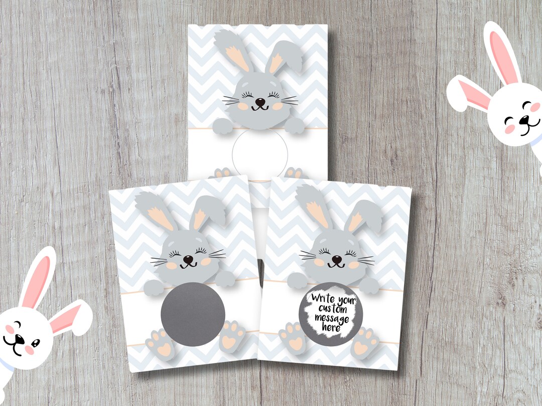 Easter Bunny Scratch off Cards: DIY Scavenger Hunt Tickets (set of 20 ...