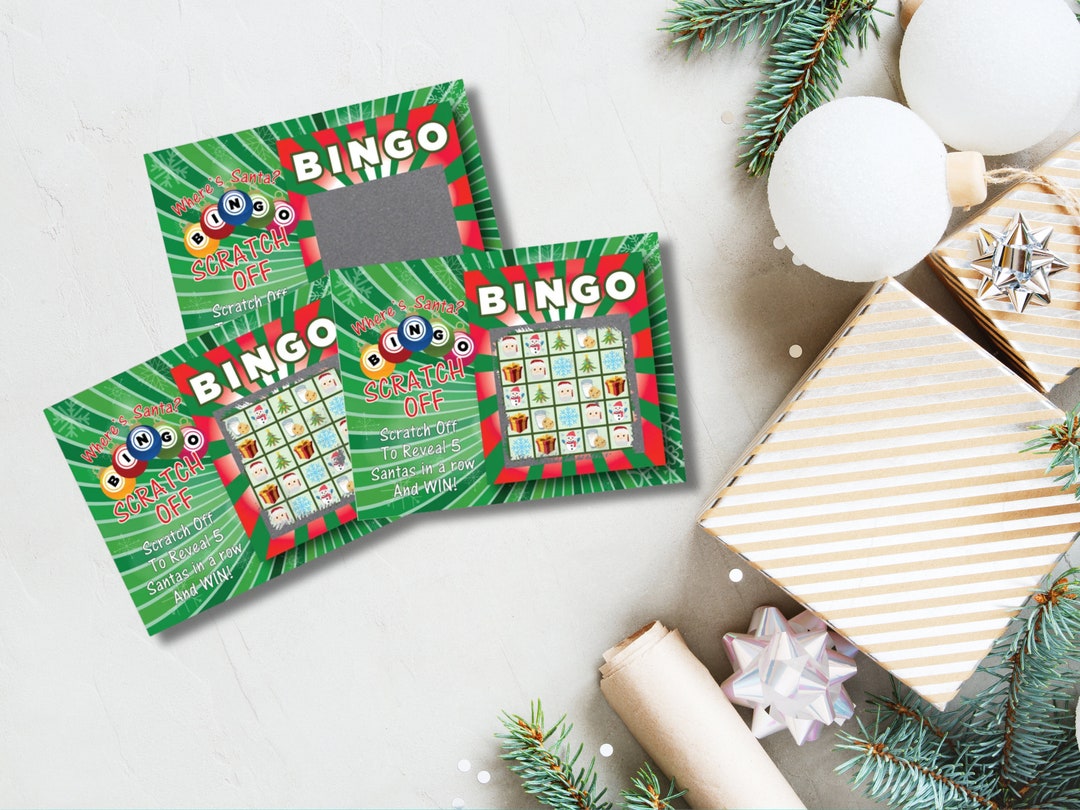 Christmas Where's Santa? Bingo Scratch off Game: 26 Card Pack - Etsy