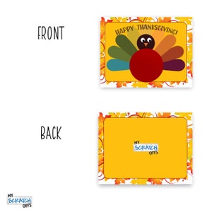 Thanksgiving Turkey Scratch off Game Card holiday Dinner Gatherings ...