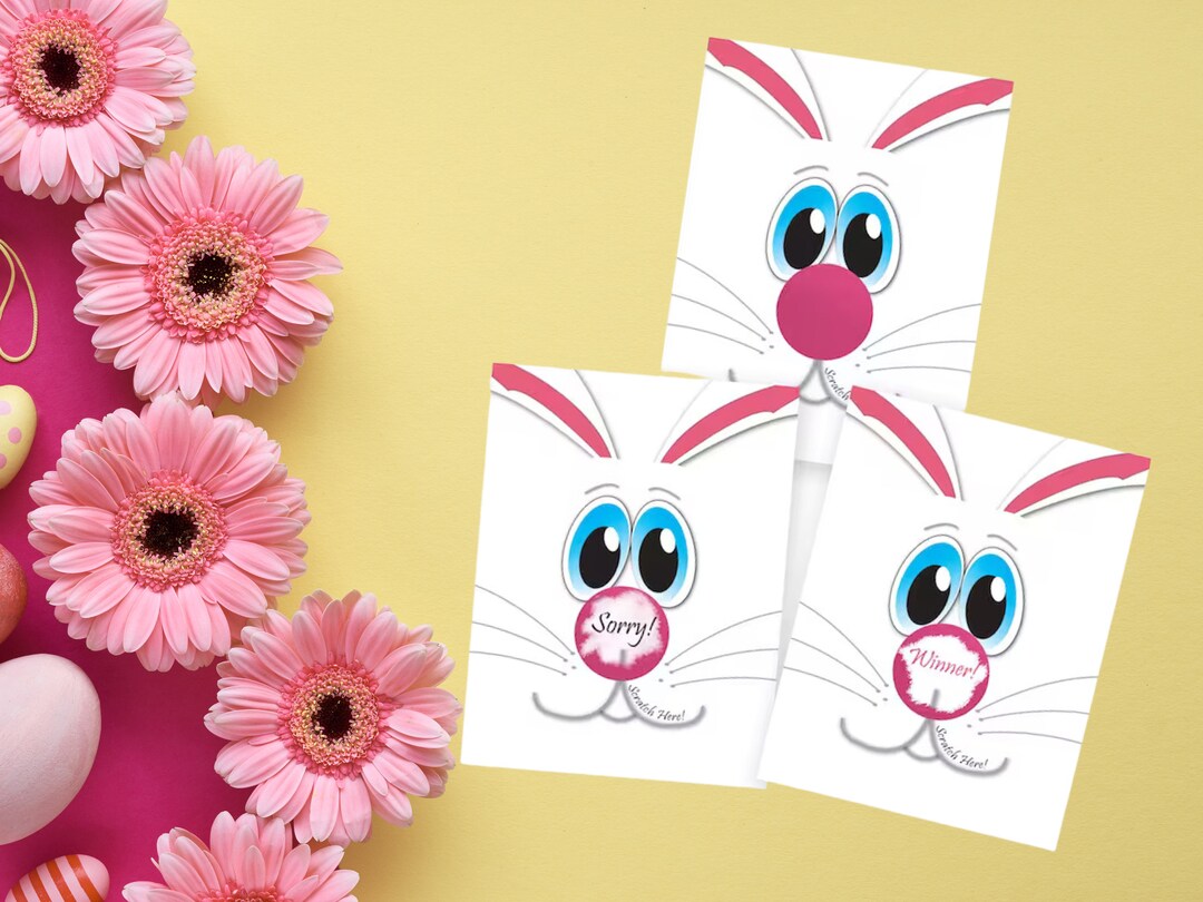 Holiday Happy Easter Bunny Scratch off Game Easter Celebration Scratch ...