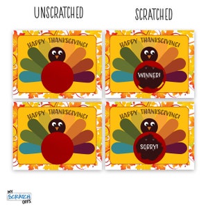 Thanksgiving Turkey Scratch off Game: Family Dinner Cards (26 Pack) - Etsy