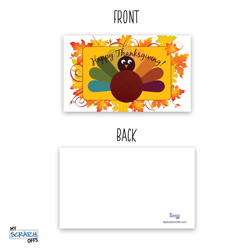 Thanksgiving Turkey Scratch Off Game Card | Etsy