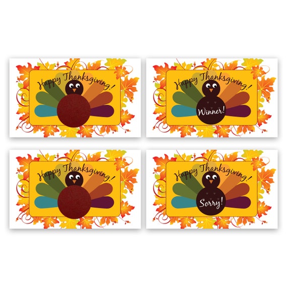 Thanksgiving Turkey Scratch Off Game Card | Etsy
