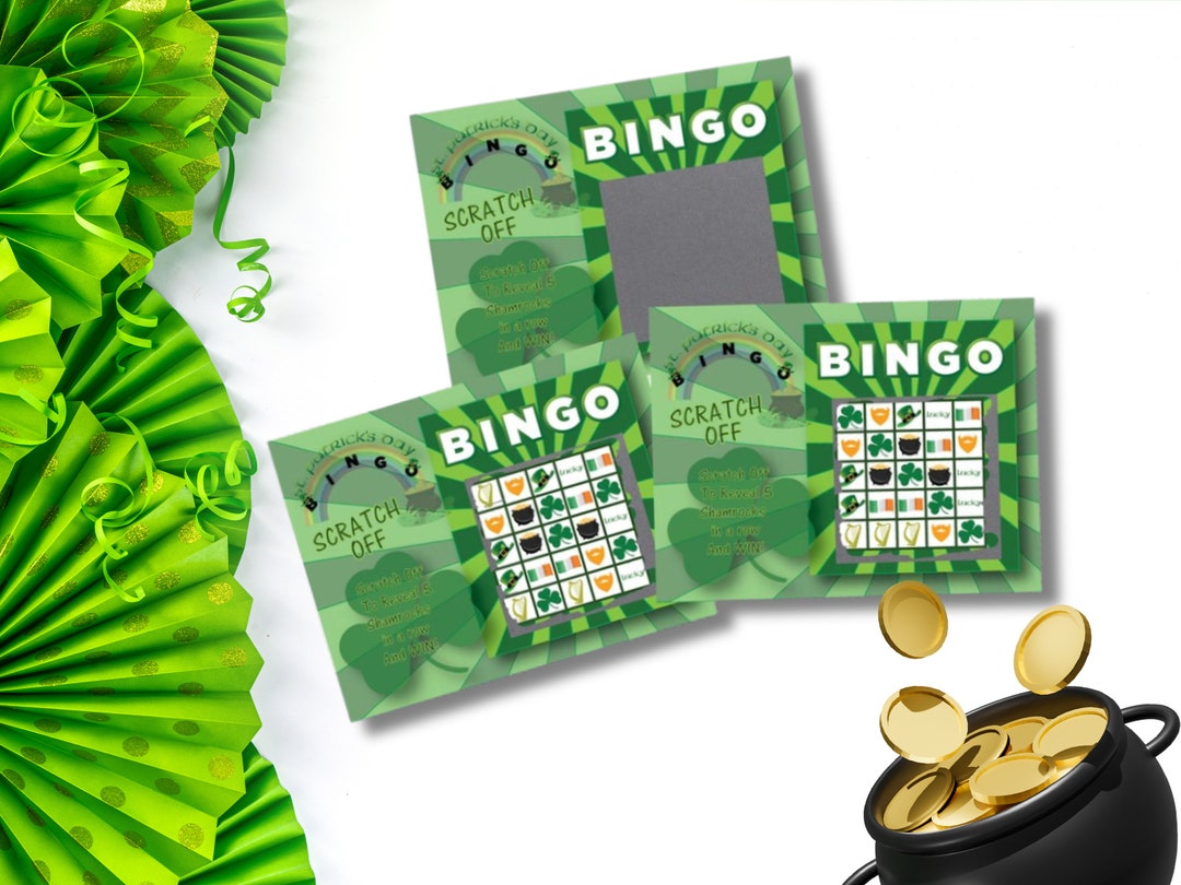 St. Patrick's Day Shamrock Scratch off Bingo Game - 26 Cards - Etsy