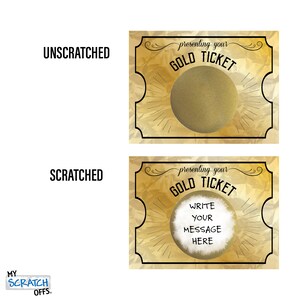DIY Gold Ticket Round Scratch off Cards: Small Business Promotion (20 ...