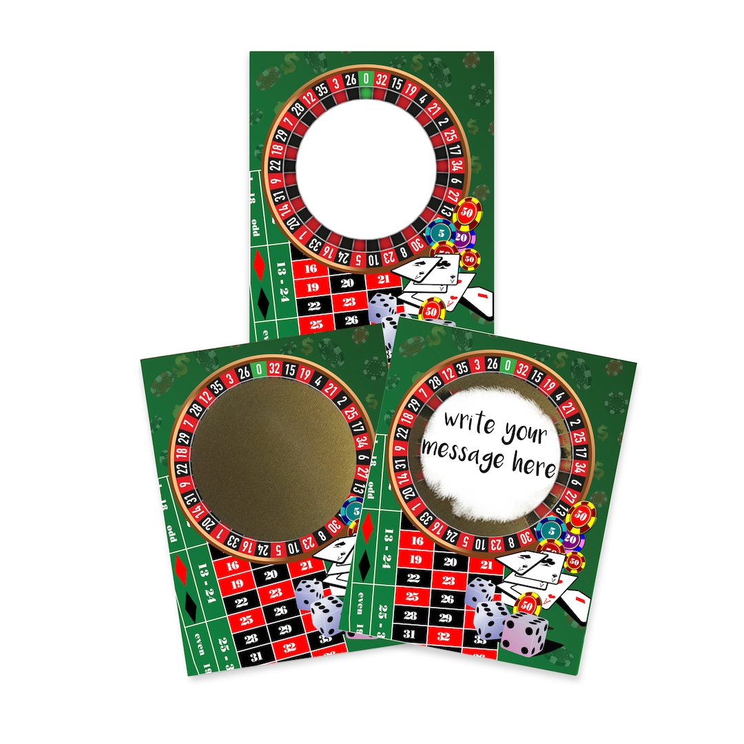 Roulette Casino Night DIY Scratch off Ticket Kit of 20 Cards Scratch ...