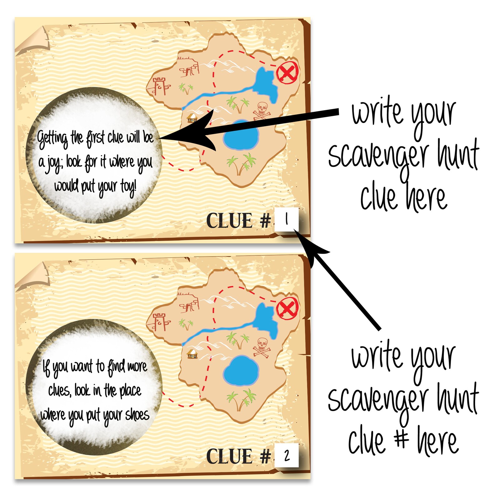 Treasure Map Scavenger Hunt DIY Make Your Own Scratch off - Etsy