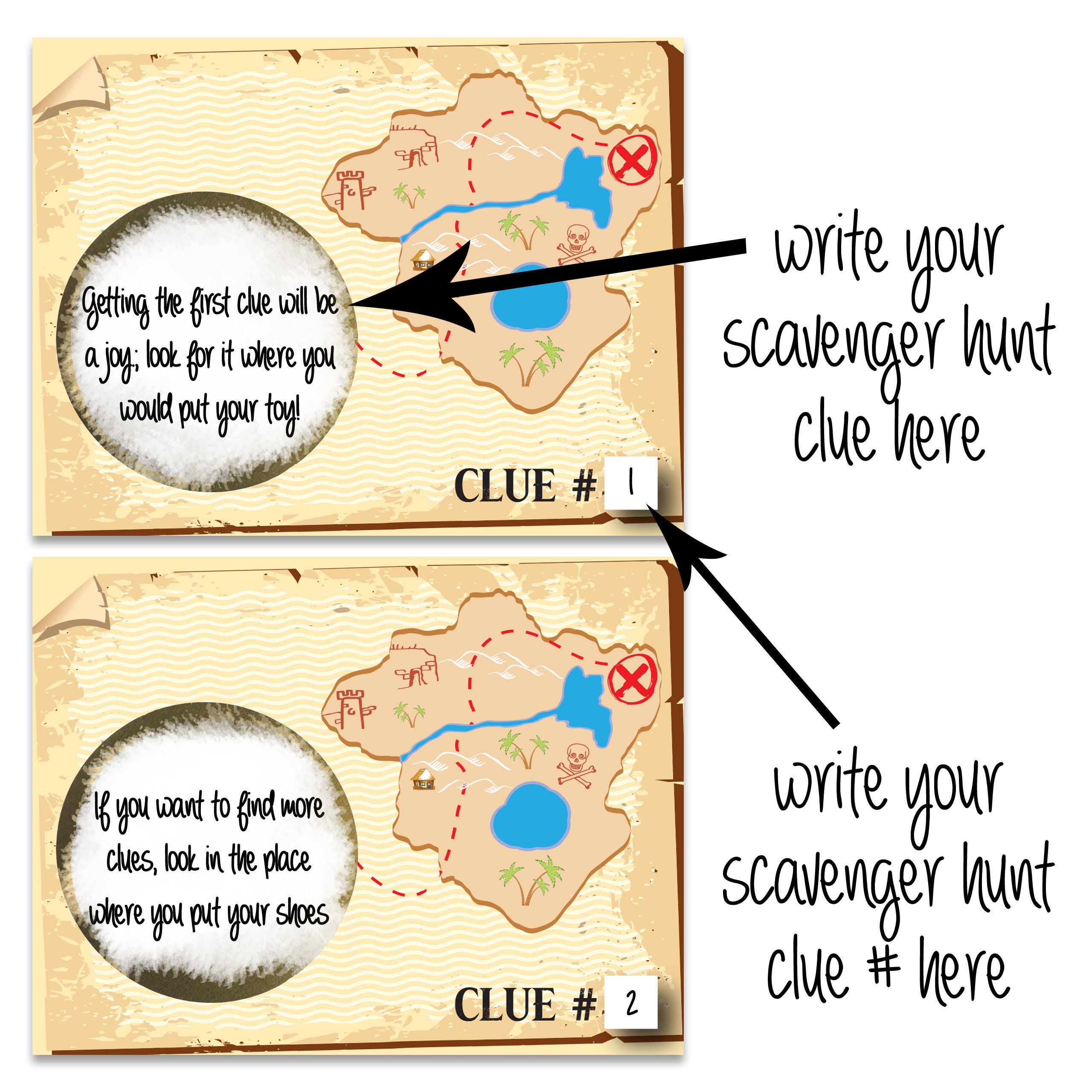 Treasure Map Scavenger Hunt DIY Make Your Own Scratch off - Etsy