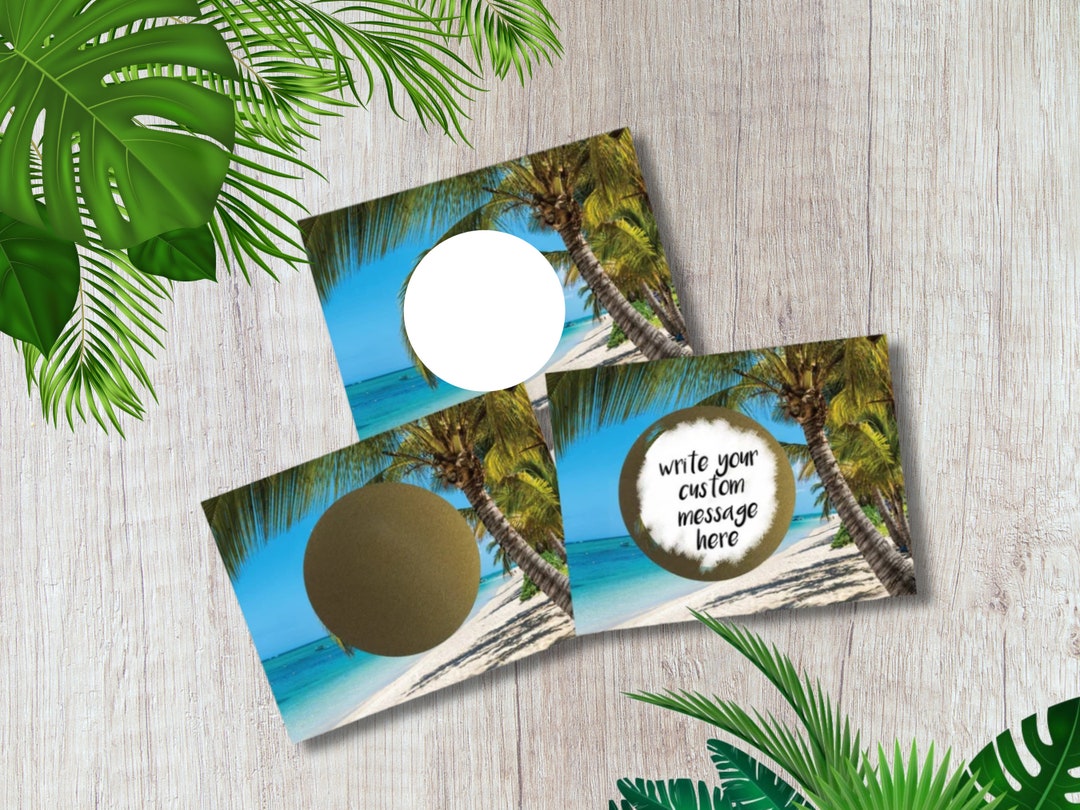 Summer Tropical Beach DIY Make Your Own Scratch off Card Ticket ...