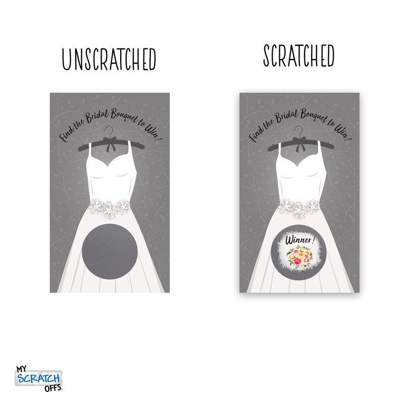 Bridal Shower Scratch off Party Favor Game Wedding Dress Find - Etsy