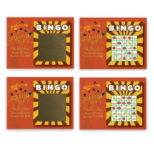 Thanksgiving BINGO Scratch off Game Card Scratcher Lotto Tickets ...