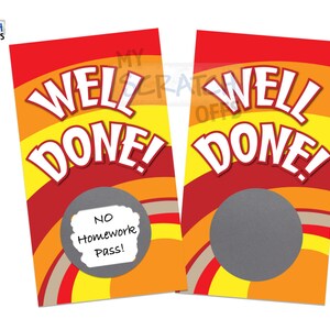 Teacher Reward Student Rewards Incentive Scratch off Cards DIY Self ...