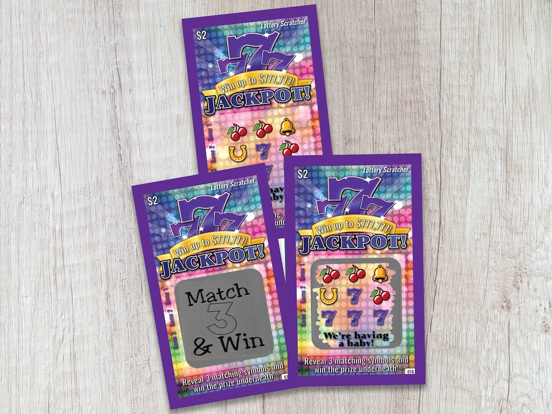 Scratch off Pregnancy Announcement 5 Card Jackpot Lotto Lottery Replica ...