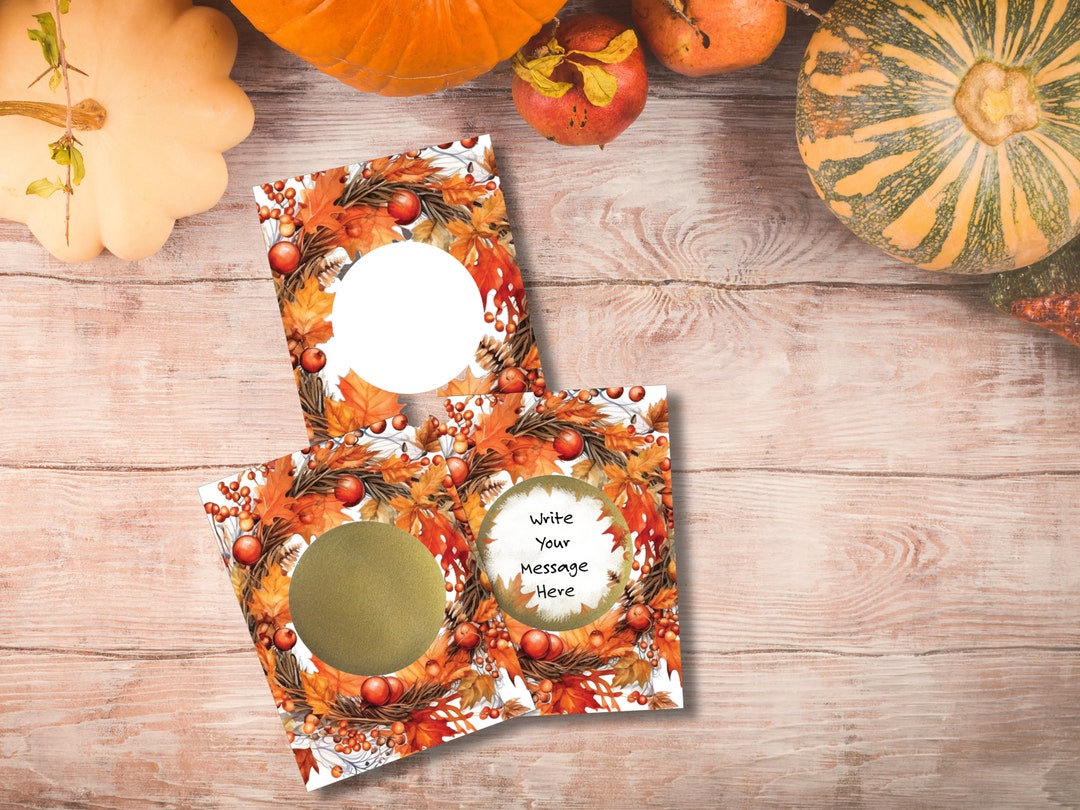 Thanksgiving Scratch off Cards: DIY Fall Wreath Ticket Kit - Etsy