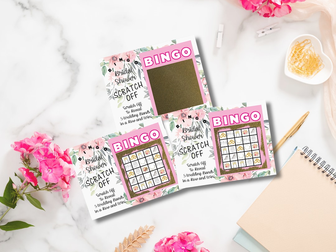 Bridal Shower BINGO Scratch off Game: Pink Floral, 26 Cards - Etsy