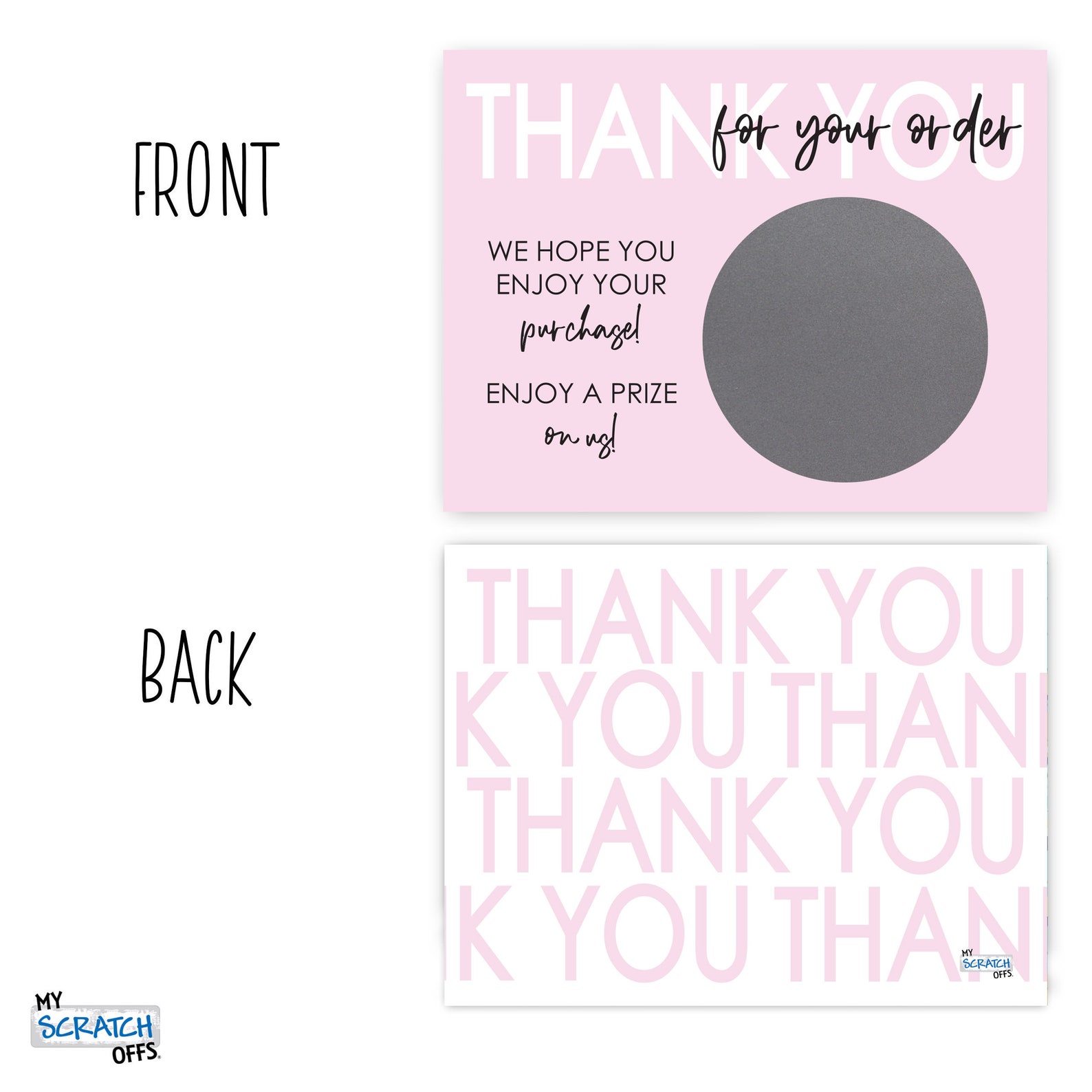 DIY Scratch off Ticket Kit: Pink Thank You Cards, Business Promotion ...