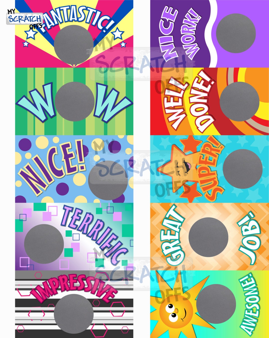 Teacher Reward Student Rewards Incentive Scratch off Cards DIY Self ...