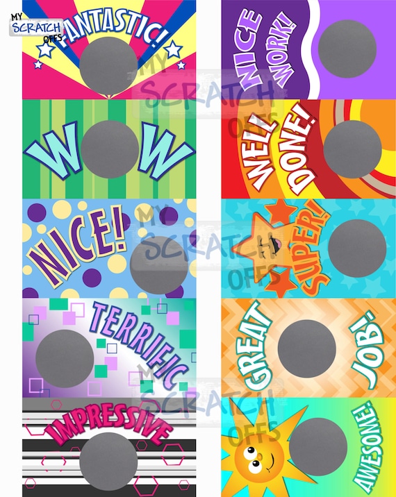 Teacher Reward Student Rewards Incentive Scratch off Cards DIY - Etsy
